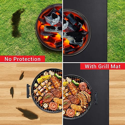 Grill Mat for Outdoor Grill Deck Protector, 65 x 36 Large Under In BBQ Mats for Grilling Double-Sided for Indoor, Gas Grill Sheets,Waterproof,Oil-Proof,Suitable for Fireplace Mat,Fire Pit Floor Mat