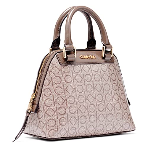 Calvin Klein Clara Mini Satchel Crossbody, Almond/Taupe/Modern Taupe