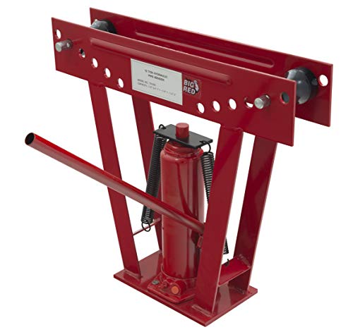 BIG RED T31202 Torin Hydraulic Pipe/Tube Bender with Adjustable Rollers and 6 Cast Iron Dies, 12 Ton (24,000 lb) Capacity, Red