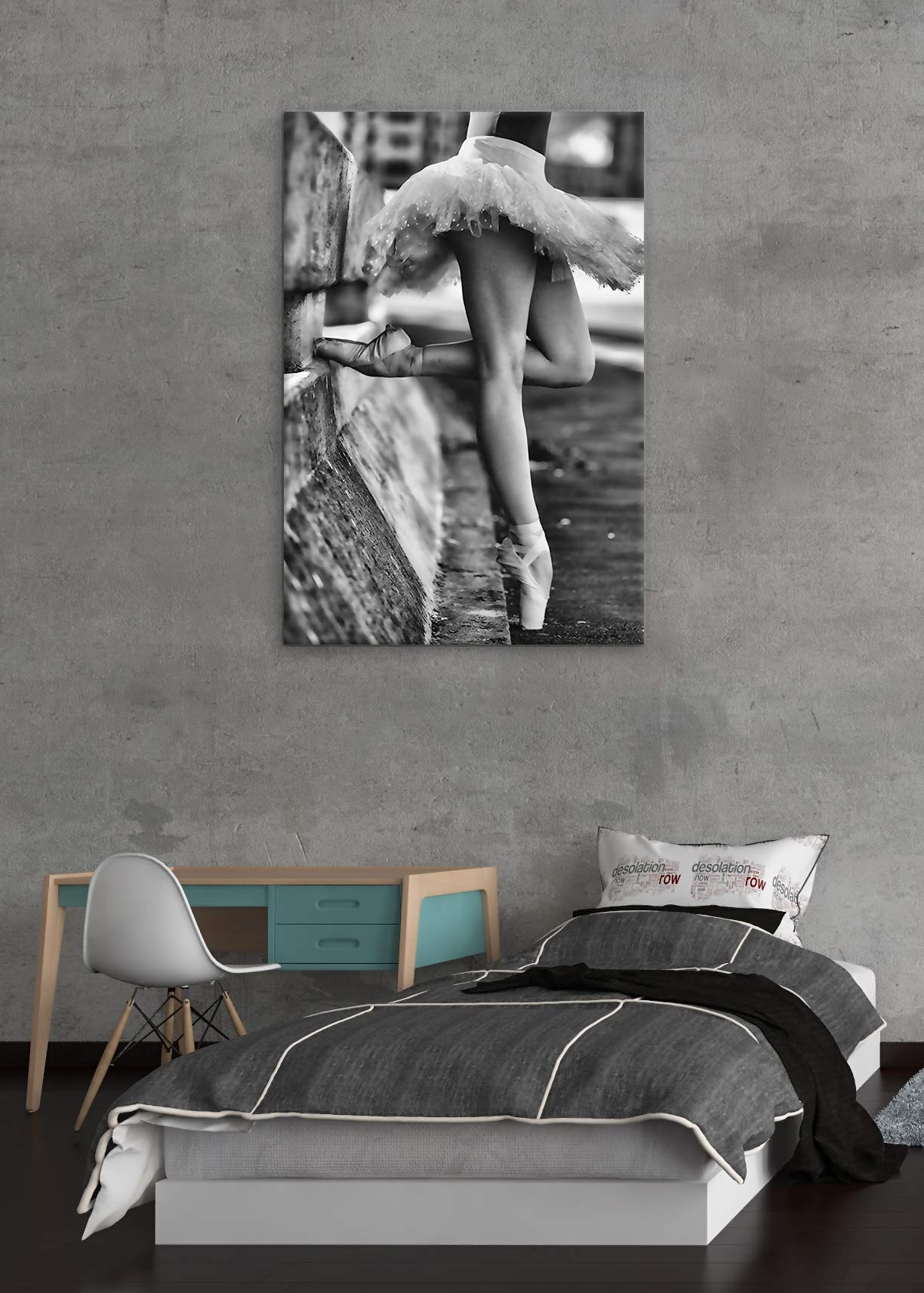 Black and White Ballet Dance Girl Wall Art Decor Canvas Painting Kitchen Prints Pictures for Home Living Dining Room