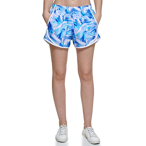Calvin Klein Performance Women's Drawstring Short W/Pockets and Interior Panty 3 1/2” Inseam, Intermix Hyacinth, Small