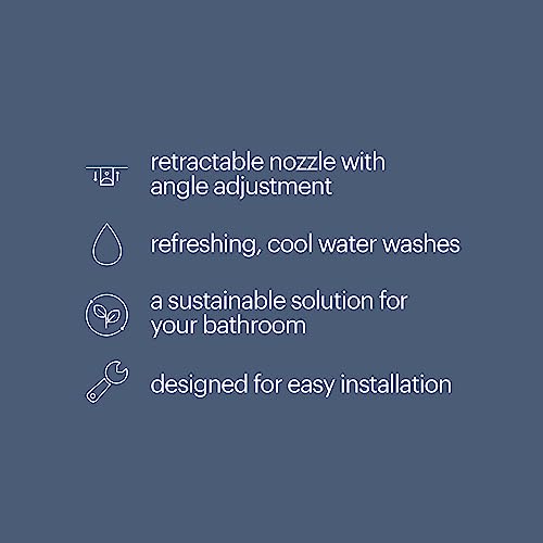 Brondell FSA-15 FreshSpa Thinline Bidet Attachment for Toilet Seats with Adjustable Single Nozzle, Side Arm Control, Thin Profile, White (Ambient Temperature)