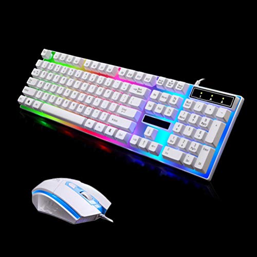 Cool LED Backlit USB Ergonomic Gaming Mechanical Keyboard Gamer Mouse Sets /497