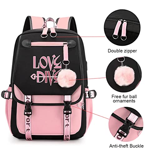 EZERKI 15.6-inch Laptop Backpack for Women,Casual backpack College Bag with USB Charging&Headphone Port (E1)