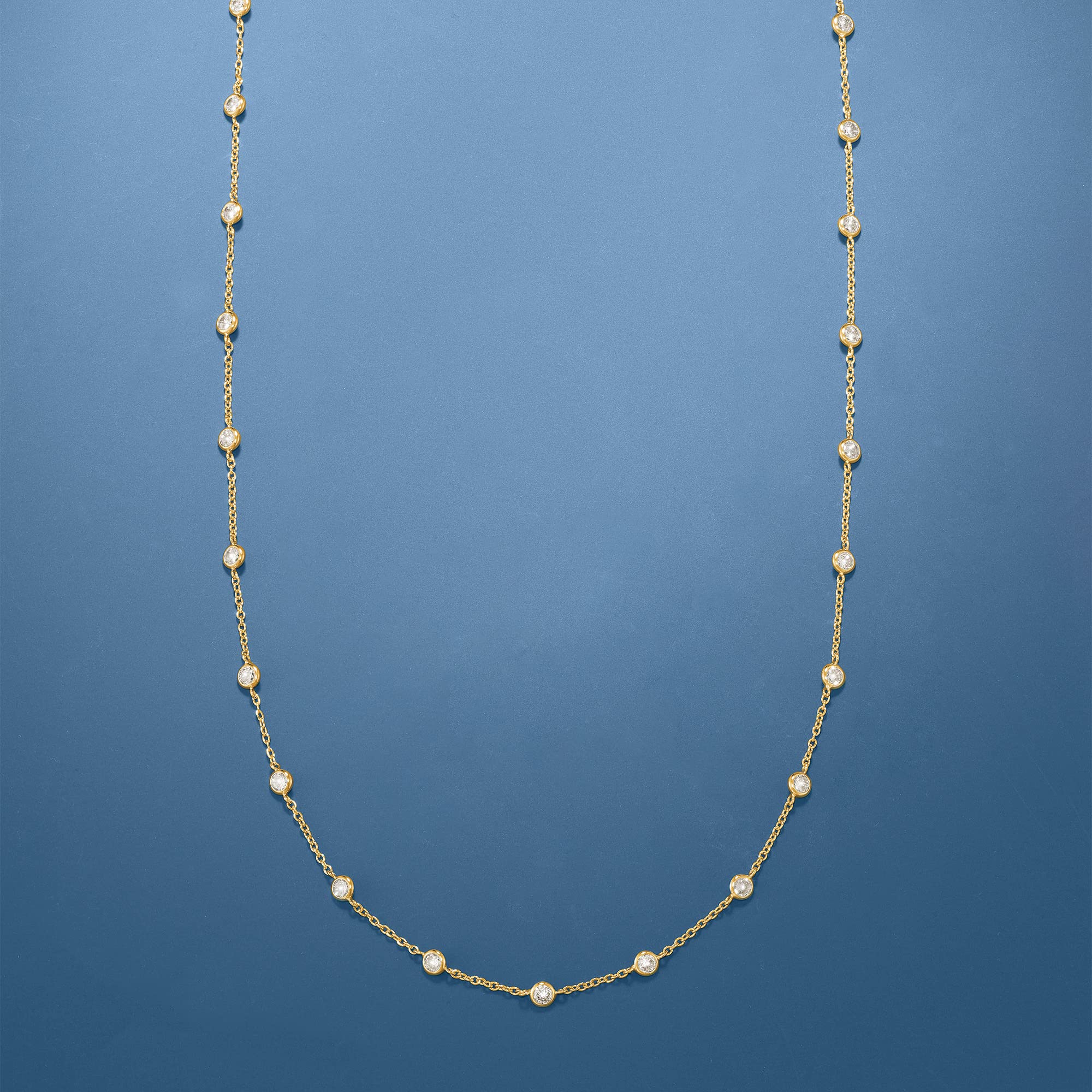 Ross-Simons 4.50 ct. t.w. CZ Station Necklace