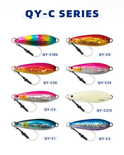 BLUEWING Fishing Lures Saltwater Jigging Lures Vertical Jigs for Saltwater Fish Slow Fall Pitch Sinking Lead Fishing Bait with Hook 150g White