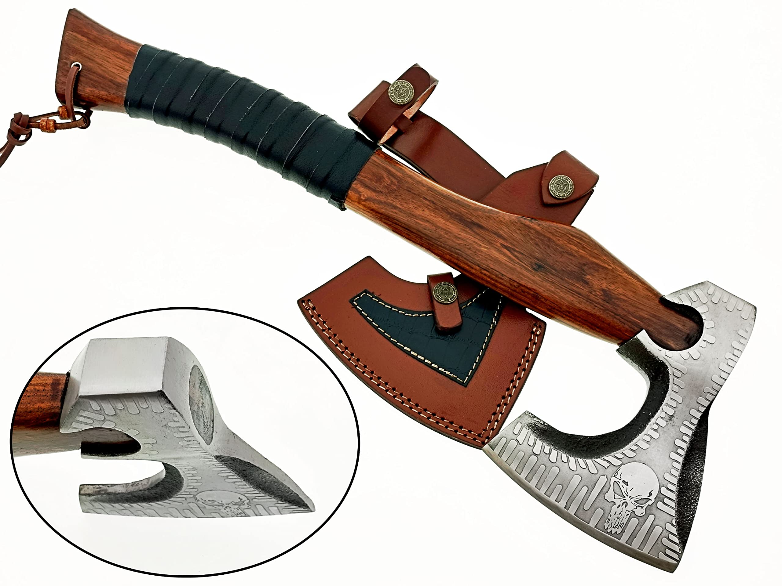 Carbon Steel Blade Viking Axe Hatchet Tomahawk Hunting Knife Camping Outdoor. SM144