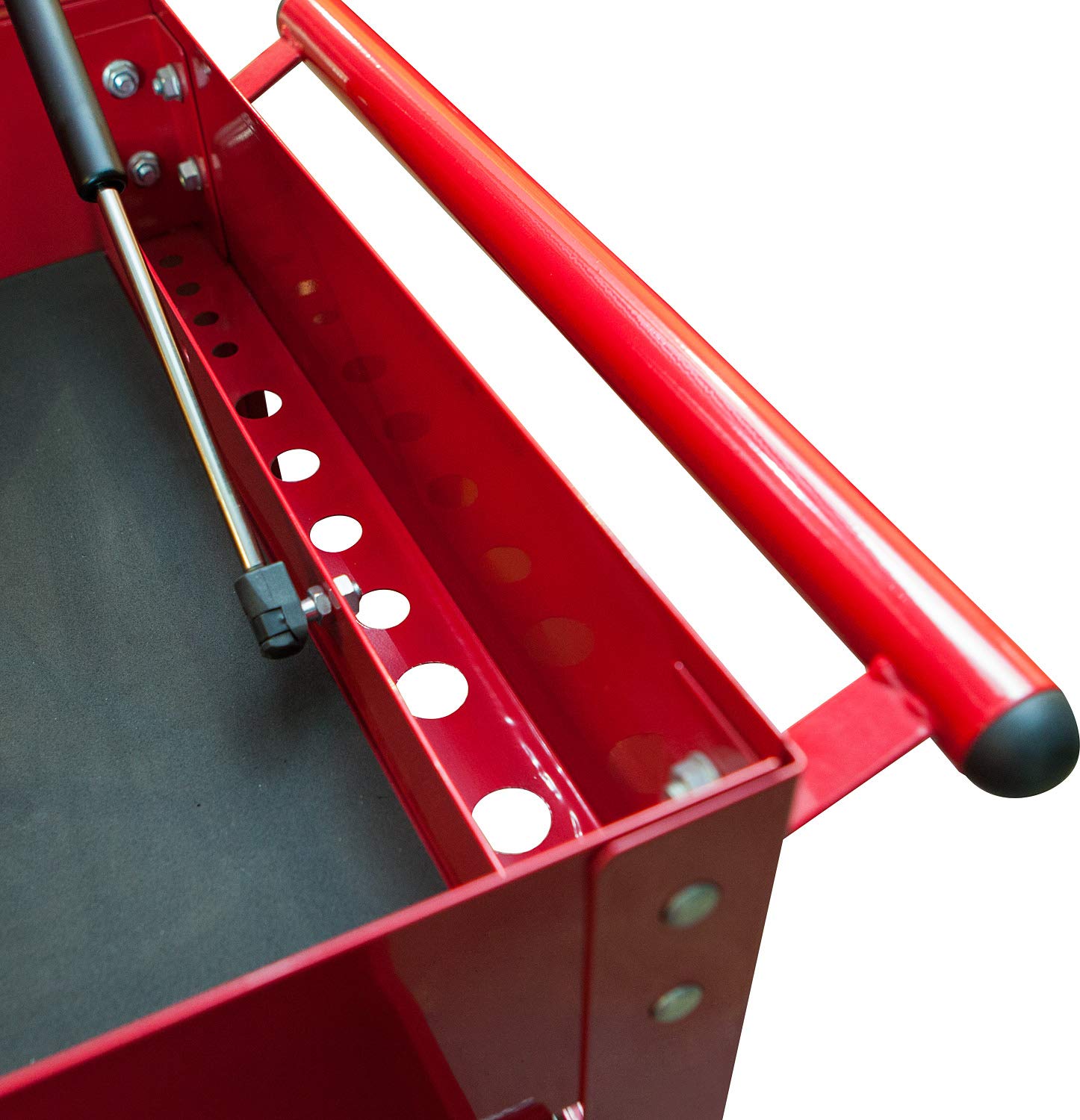 BIG RED TC325C Torin Garage Workshop Organizer: Heavy Duty Steel Rolling Tool Storage Cart with Top Cabinet and 2 Drawers, Red