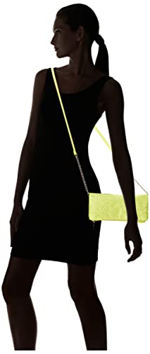 Betsey Johnson Rhinestone Flap Clutch Crossbody, Citron