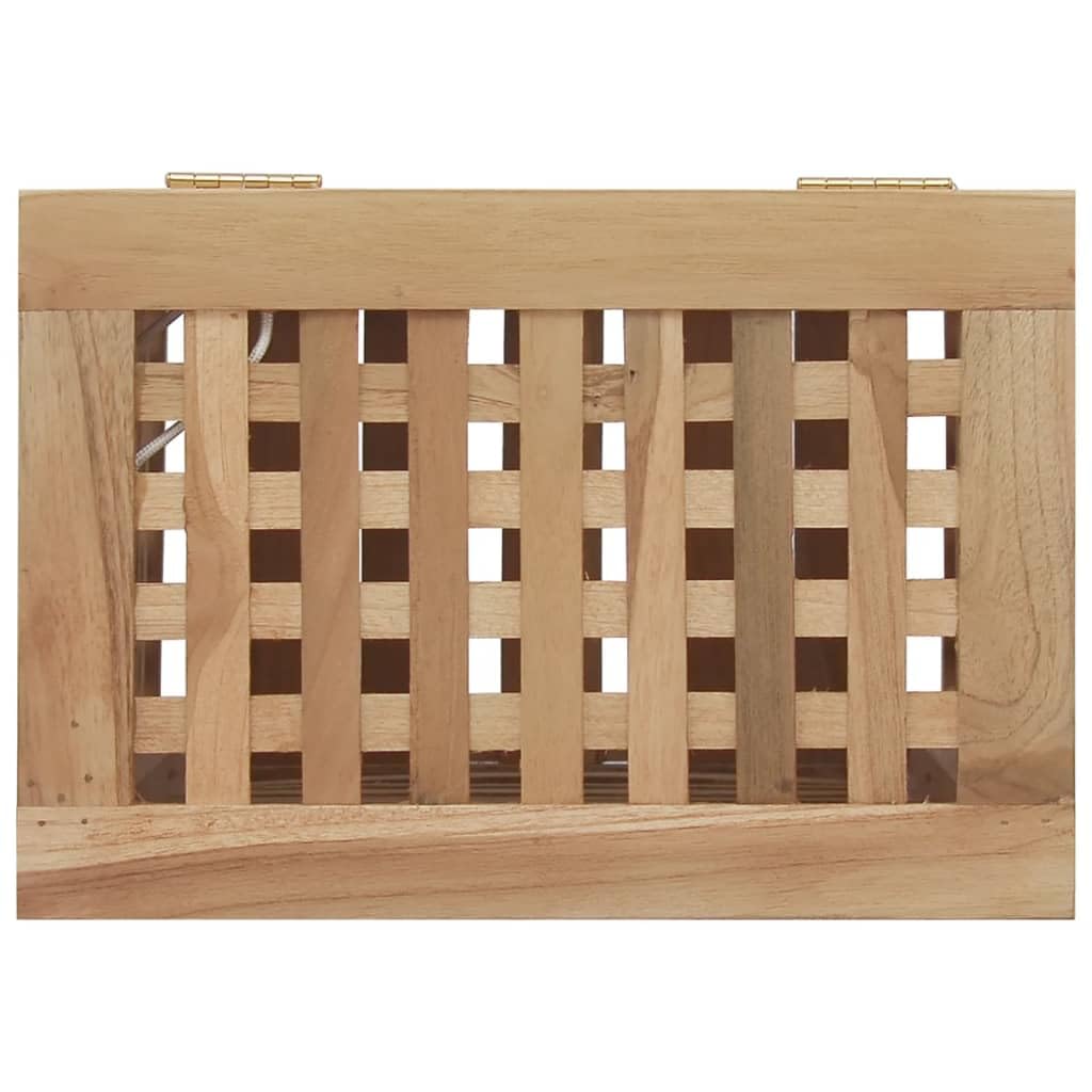 GOLINPEILO Wooden Wash Bin, Wooden Laundry Basket, Laundry Hamper Laundry Basket,Suitable for Dormitory and Home Storage of Clothes, 13.8"x9.8"x23.6" Solid Wood Teak