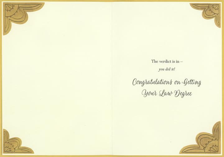 Designer Greetings No Better Way to Exercise the Imagination: 3D Scales of Justice and Diploma Hand Decorated Graduation Congratulations Card for Law Degree