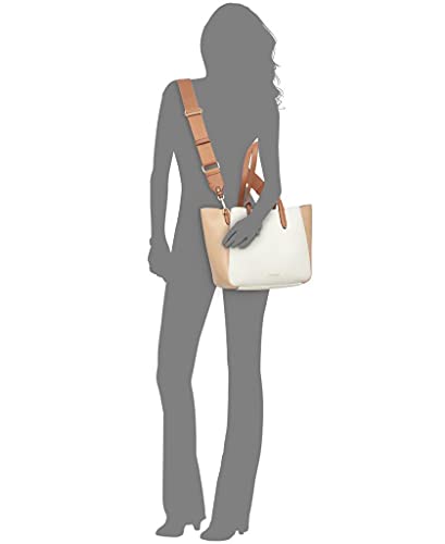 Calvin Klein Millie Novelty Tote, Cherub White/Rye/Caramel Combo