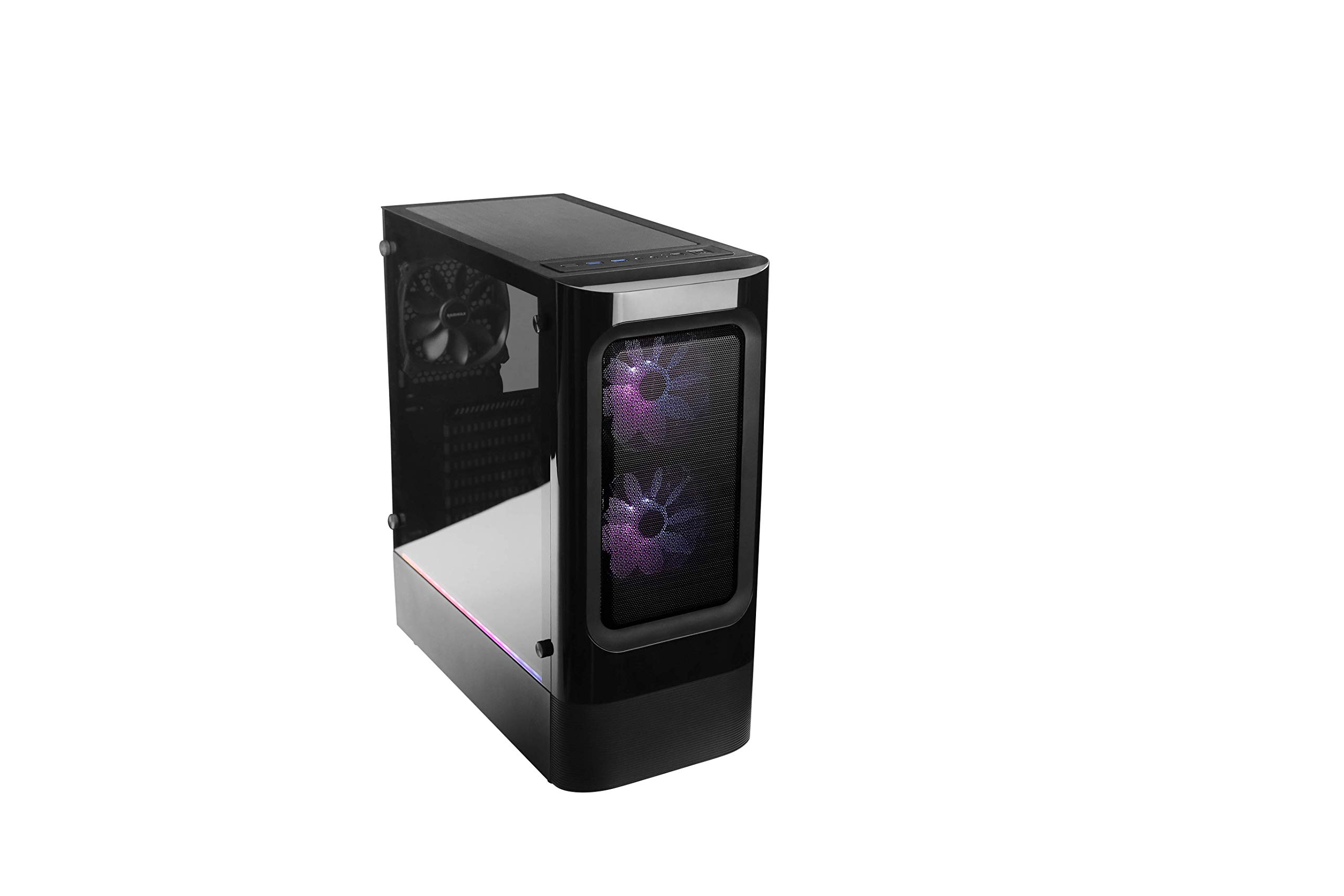 Raidmax EVOL H07 ATX Mid Tower Gaming Case Tempered Glass Side ARGB Fans Included (H07 Black)
