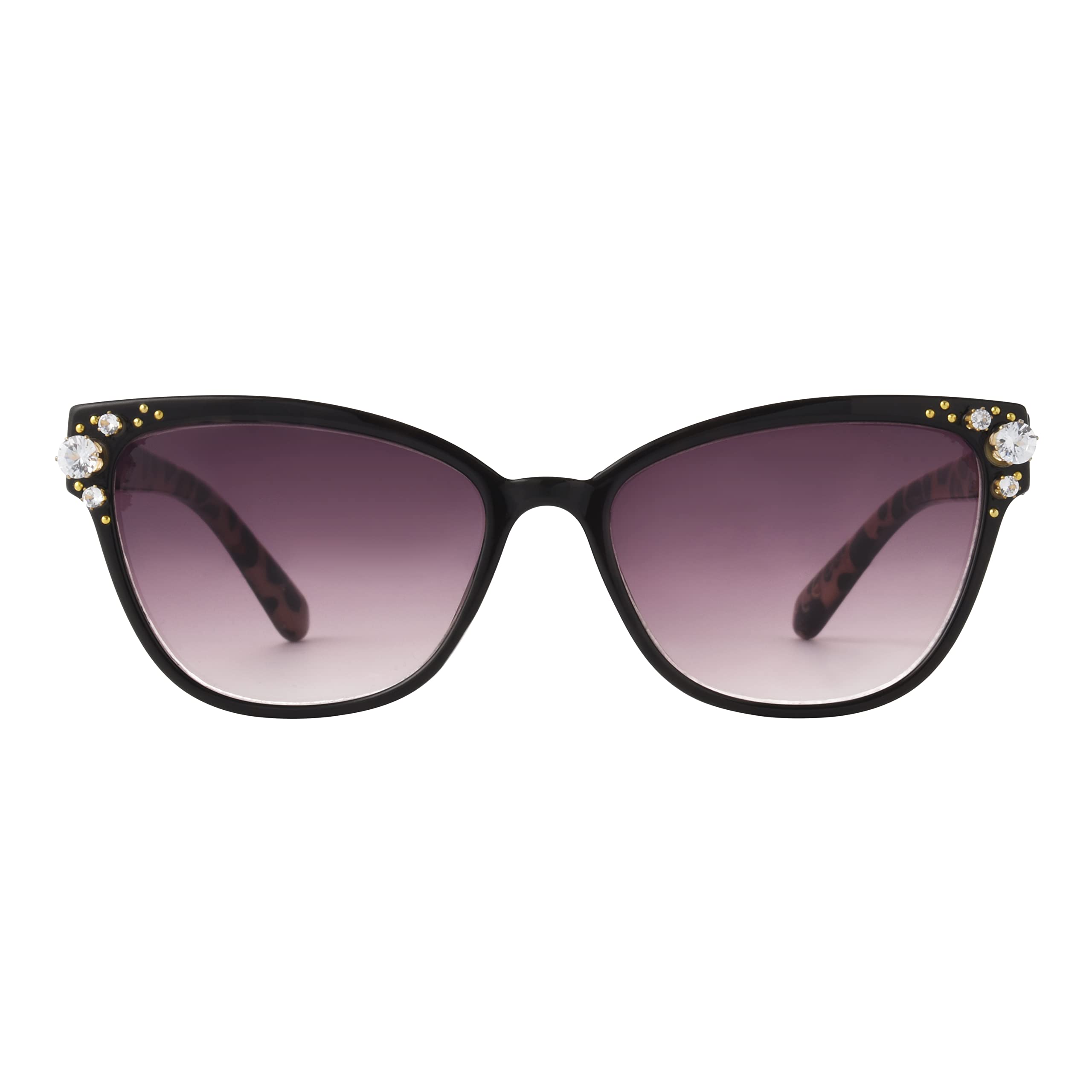 Betsey Johnson Women's Queen Sunglasses Cateye, Crystal Grey with Glitter, 53mm