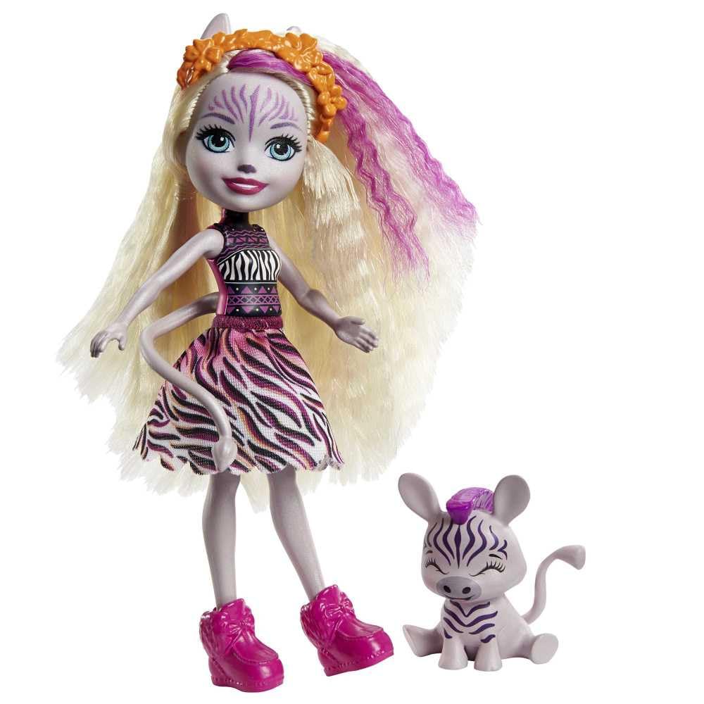 Mattel Enchantimals Zadie Zebra Doll with Ref Animal Figure, 6-inch Small Doll with Removable Skirt & Accessories, Sunny Savanna Toy Collection