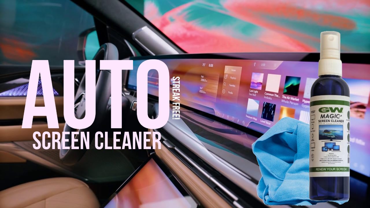 GW Deluxe Magic Screen Cleaner Kit for Ultra HD 4k HDR OLED TV, Laptop and Tablet Screens with 2 Premium Microfiber Cloths and Larger Spray Bottle