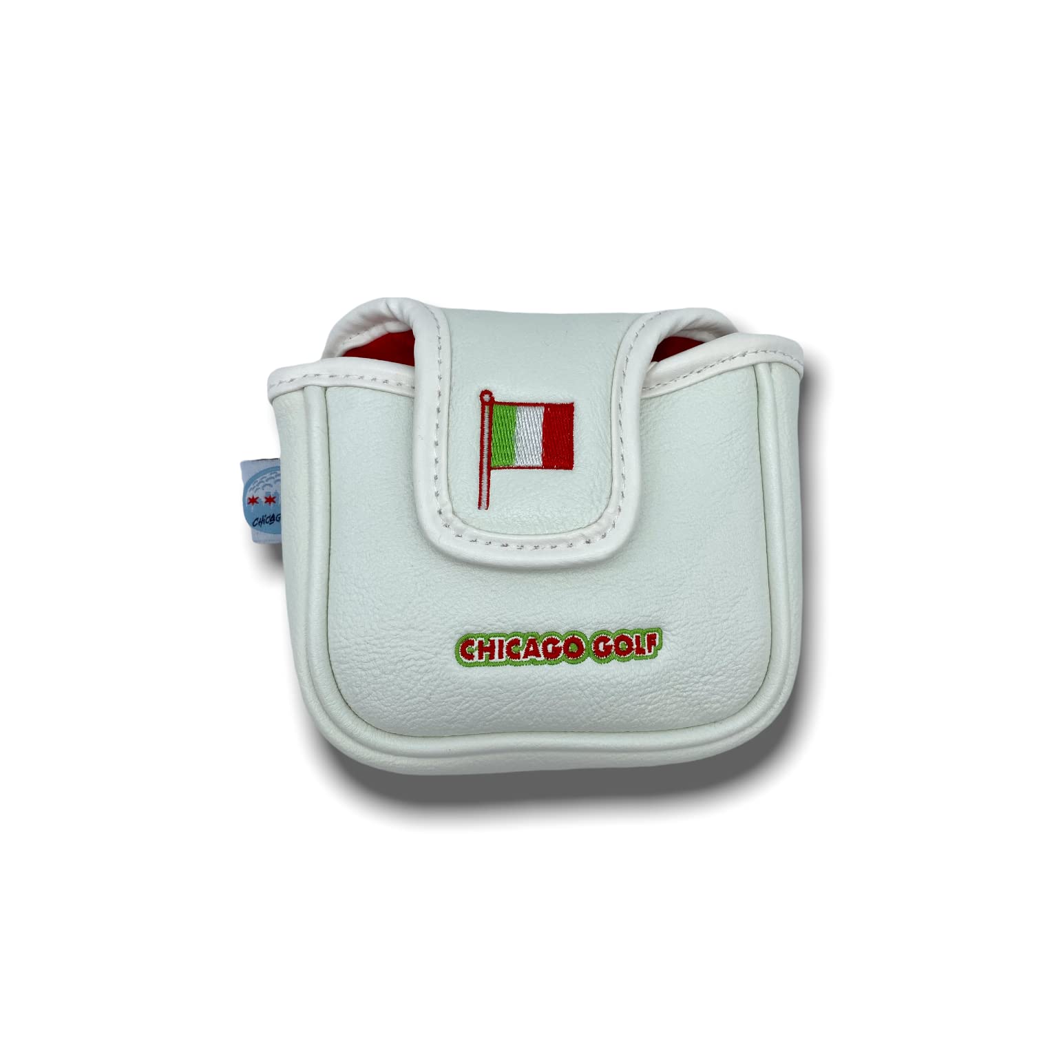 Chicago Golf Apparel Italia Pizza Mallet Putter Headcover by Chicago Golf, Italia- White background, Red interior