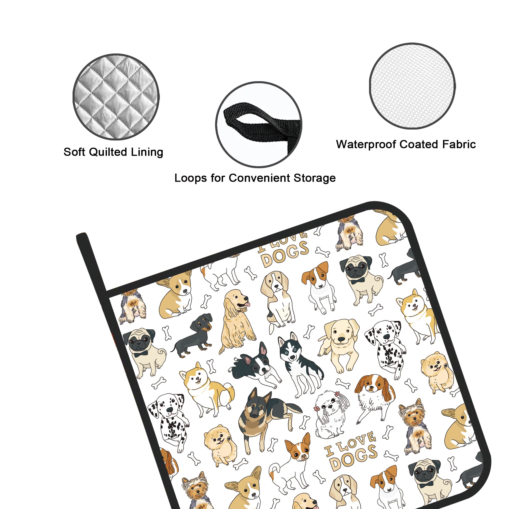 Cute Dogs Pot Holders Set of 2 Kitchen Heat Resistant Potholder for Microwave Cooking Baking Oven End Dishes and BBQ