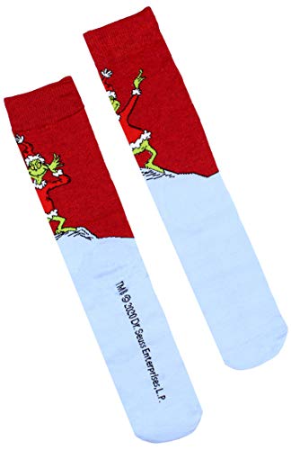 Dr Seuss The Grinch Character Design Adult Holiday 3 Pair Crew Socks