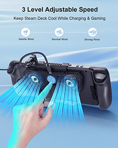 Cooling Fan for Steam Deck Dock,Hacksya Stand Base for Steam Deck with Kickstand,Steam Deck Cooler Accessories Compatible with Valve Steam Deck…