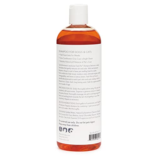 Top Performance Fresh Pet Shampoo Prevents Mats and Tangles – Matches Natural pH Balance of Pet’s Coat and Skin, 17 Oz.