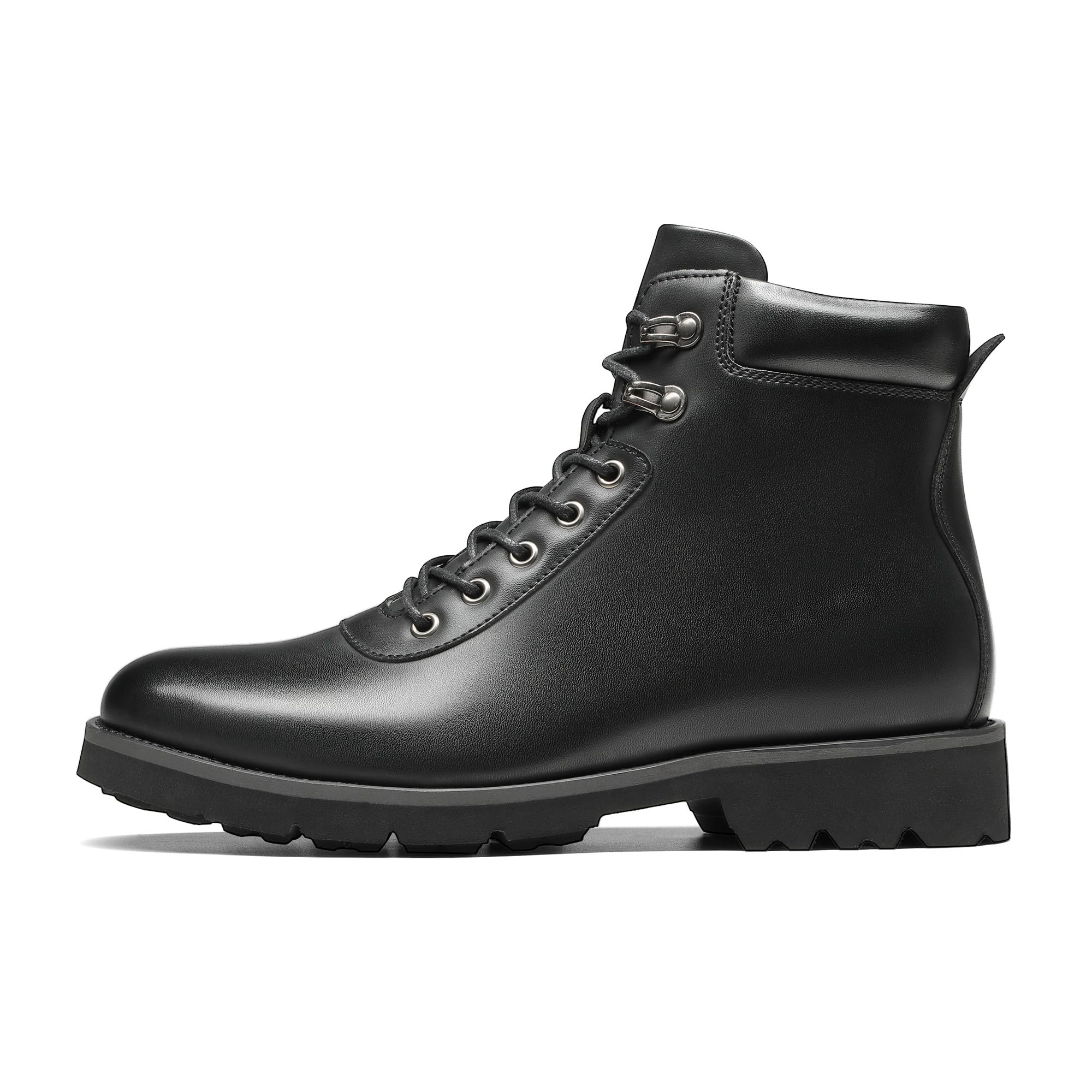 Bruno Marc Men's Motorcycle Boots Oxford Dress Boot Black