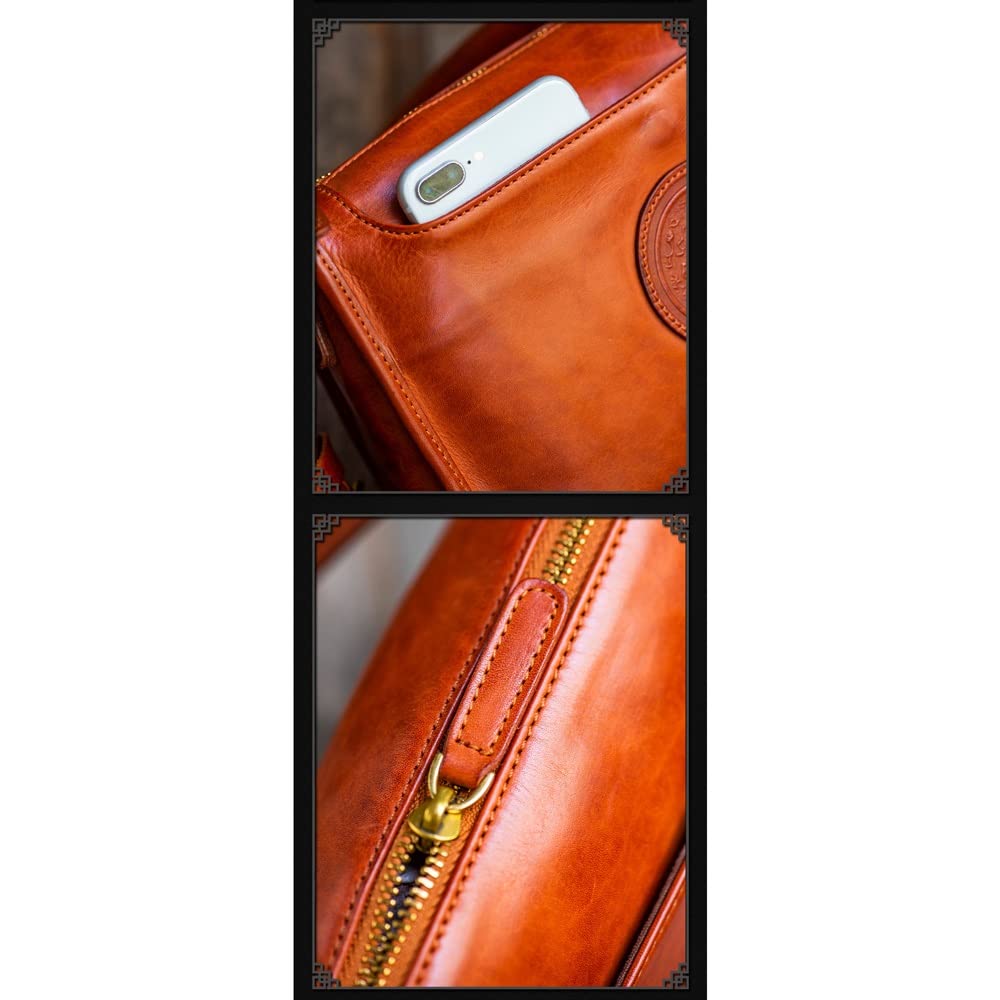 CZDYUF Large Capacity Shoulder BagHandmade Men's and Women's Crossbody Commuter Bag Casual Genuine Leather