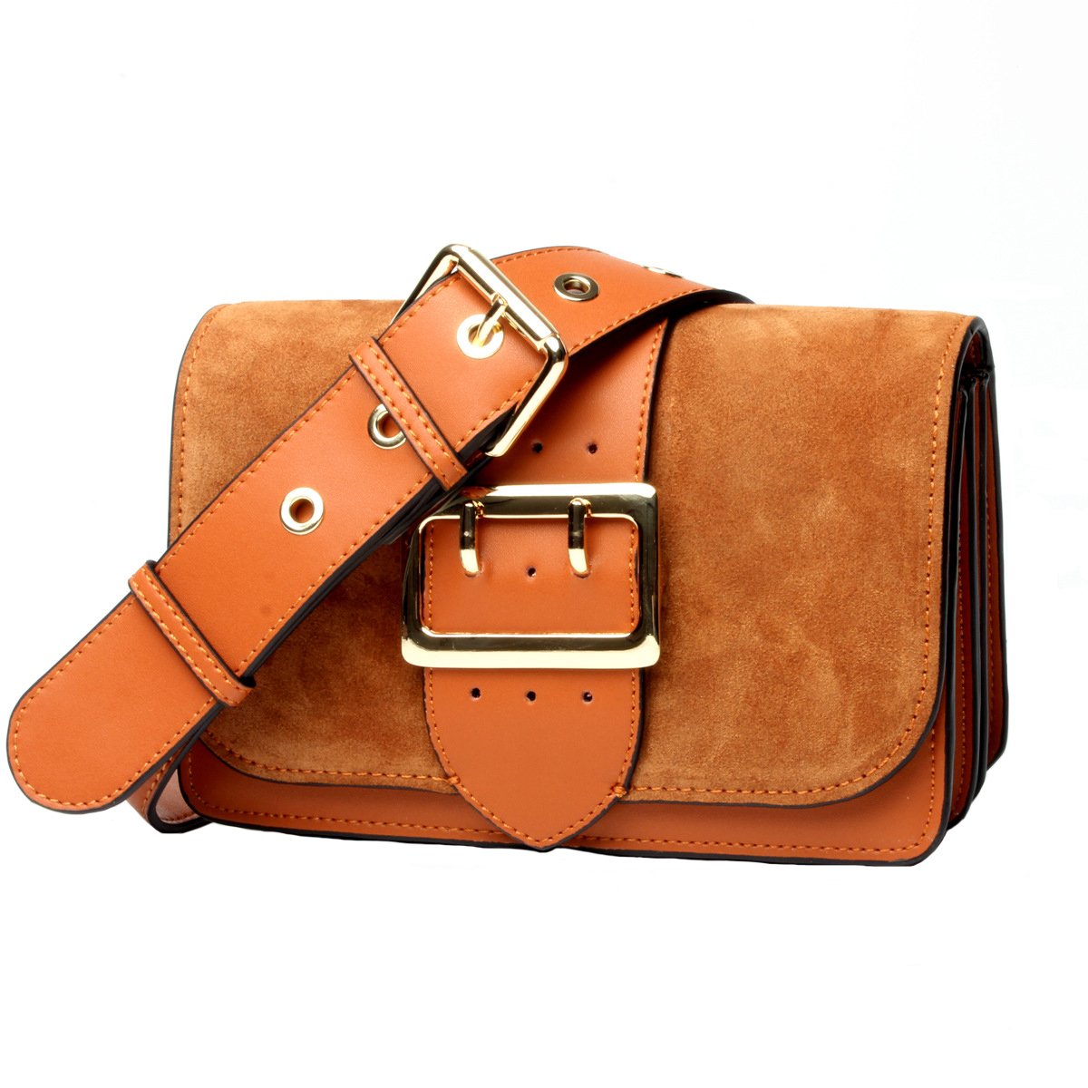 Myosotis510 Retro Women's Cross Body Clutch Genuine Leather Messenger Flap Bag