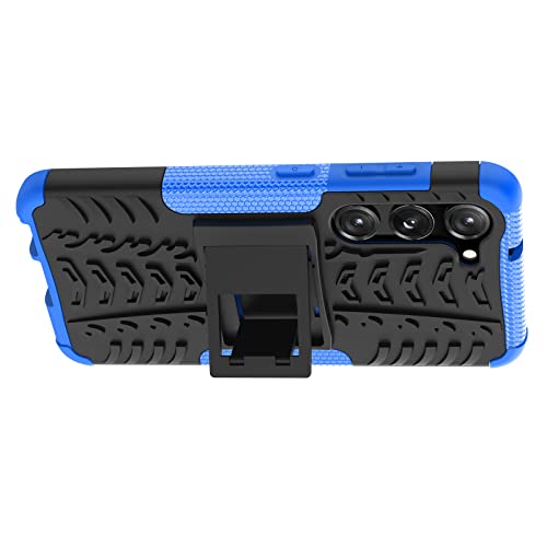 Folice for Galaxy S23 5G Case, [Heavy Duty][Shockproof] Soft Rubber Hard PC Tough Dual Layer Protective Case with Kickstand for Samsung Galaxy S23 5G (Blue)