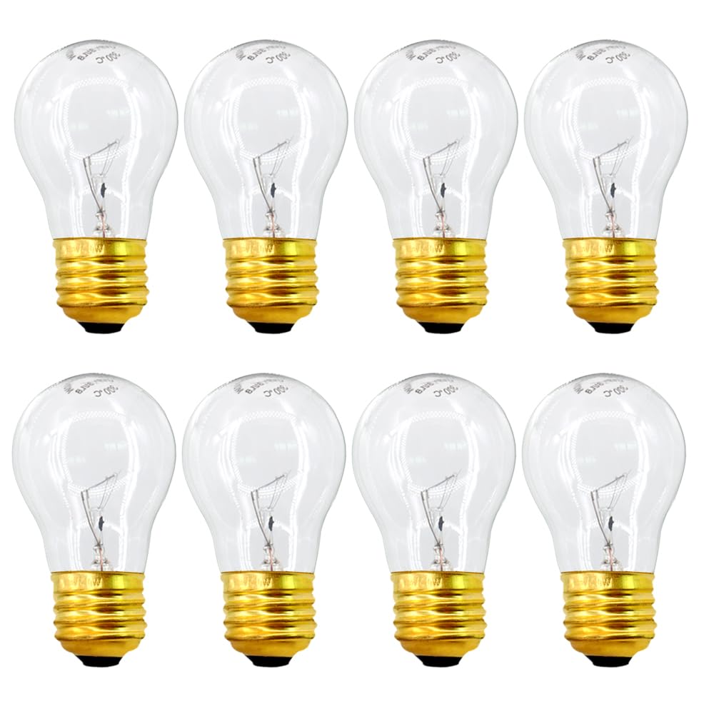 haraqi 8 Pack A15 40W 120V with E26 Standard Medium Base, A15 Appliance Light Bulb for Ceiling Fan, Refrigerators, Ovens and 16.3 Inches Lava Lamp