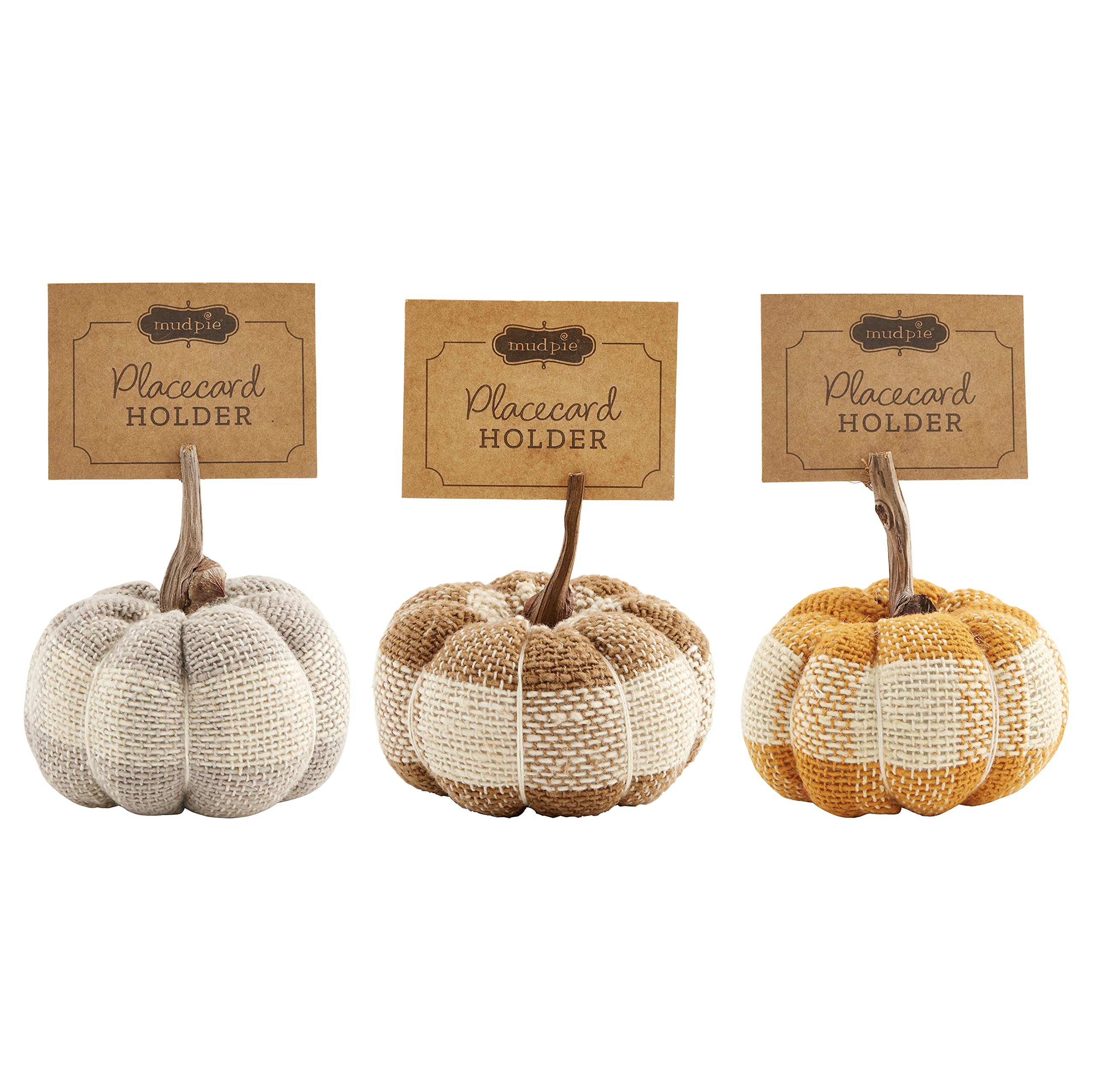 Mud Pie, Orange, Pumpkin Placecard Holder, 1 3/4" x 2 1/2" Dia