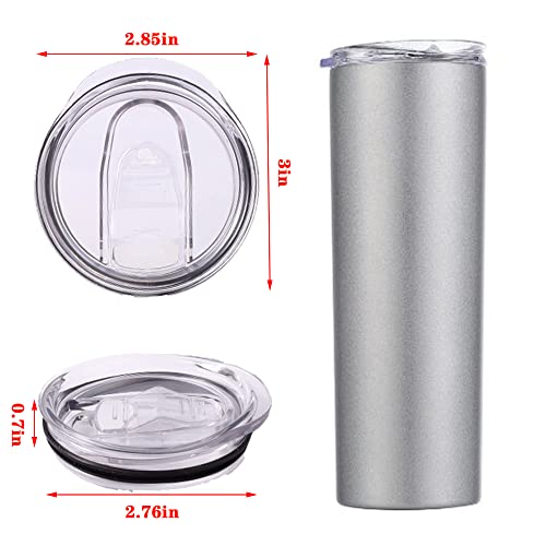 20oz Skinny Tumbler Replacement Lids 3 Pack,2.75in Cup Mouth Compatible with YETI Rambler and More Tumbler Cups,Spill Proof Splash Resistant Silicone Sliding Covers.