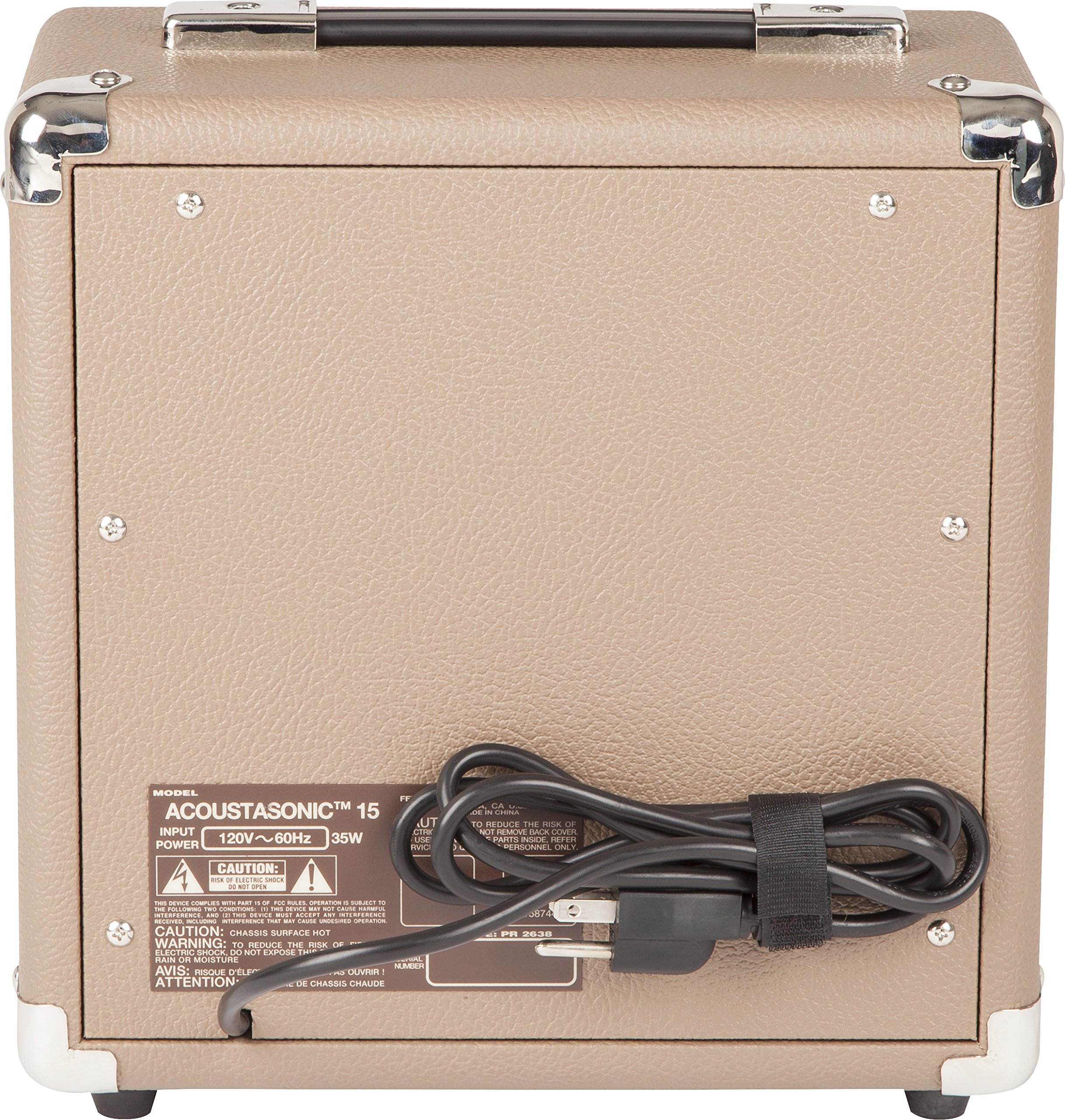 Fender Acoustasonic Guitar Amp for Acoustic Guitar, 15 Watts, 6 Inch Speaker, Dual Front-Panel inputs, 11.5Hx11.19Wx7.13D Inches, Tan
