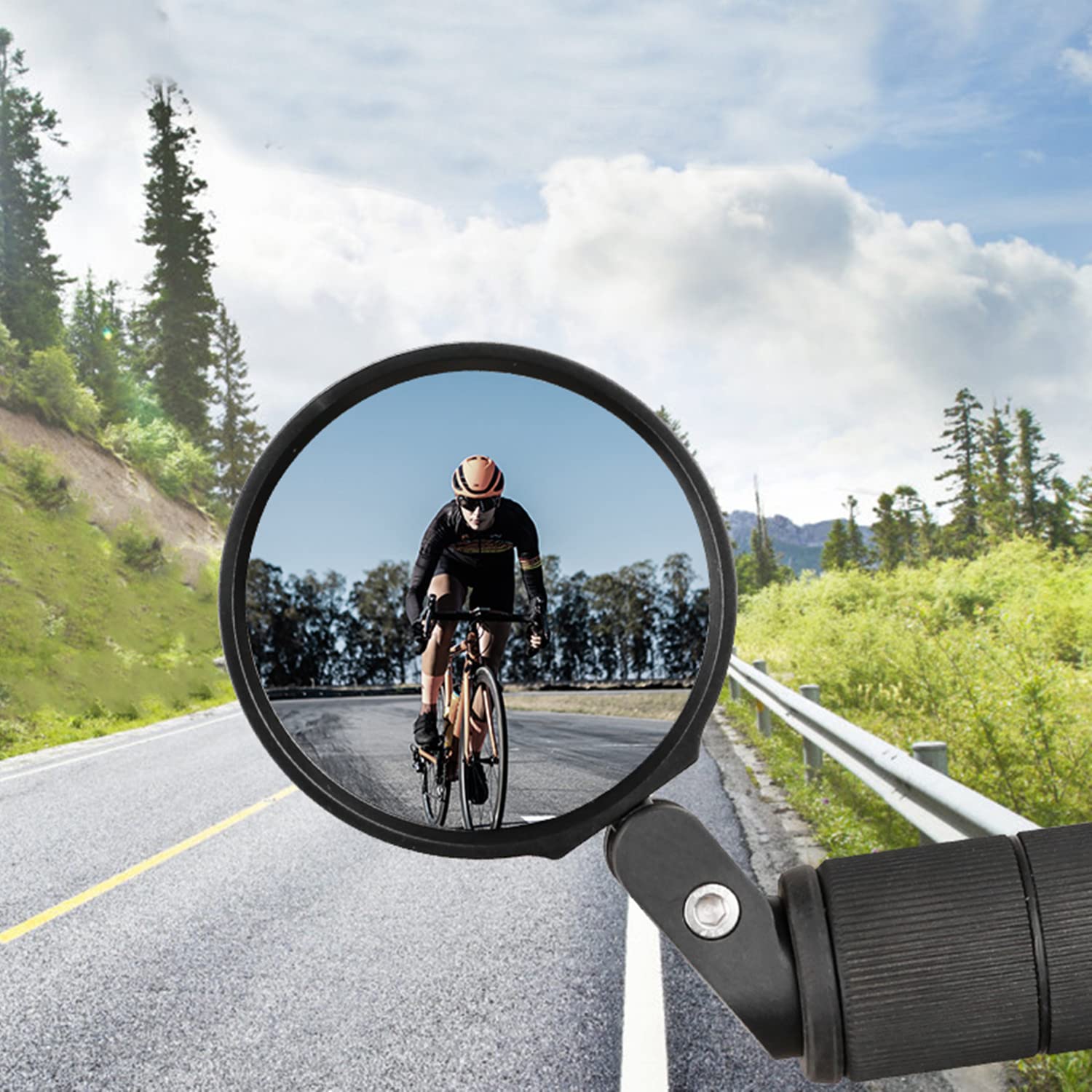 Bike Mirrors for Handlebars 2PCS,Bike Bar End Mirror,360° Rotation Adjustable Wide HD Mirror for Bike,Scratch Resistant, Safe Rearview Mirrors
