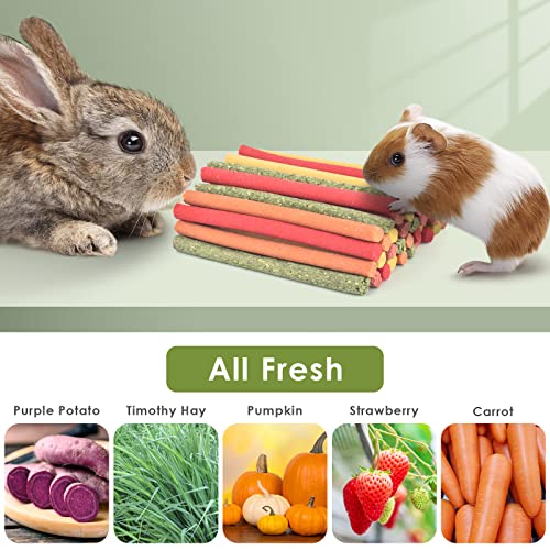 ERKOON 40Pcs Timothy Hay Sticks, Chinchilla Treats, Chew Toys for Teeth for Bunnies Guinea Pigs Gerbil