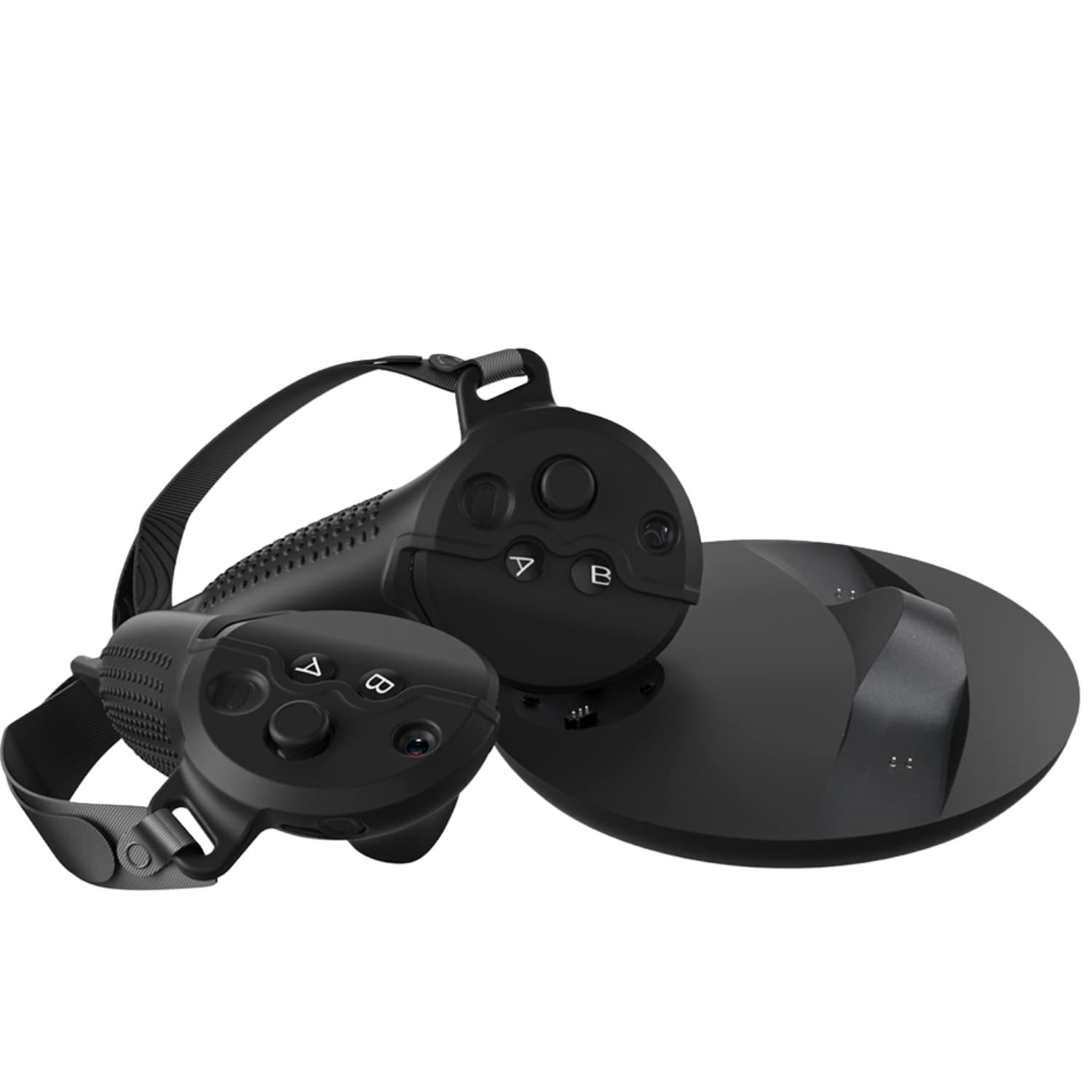 Controller Grips and Silicone Lens Cover Compatible with Meta Quest Pro Accessories Bundles Adjustment Leather Hand Knuckle Straps No Blocked Charging