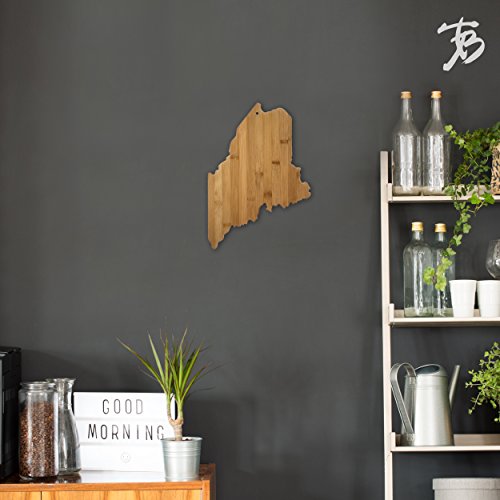 Totally Bamboo Maine State Shaped Cutting Board, Natural Bamboo