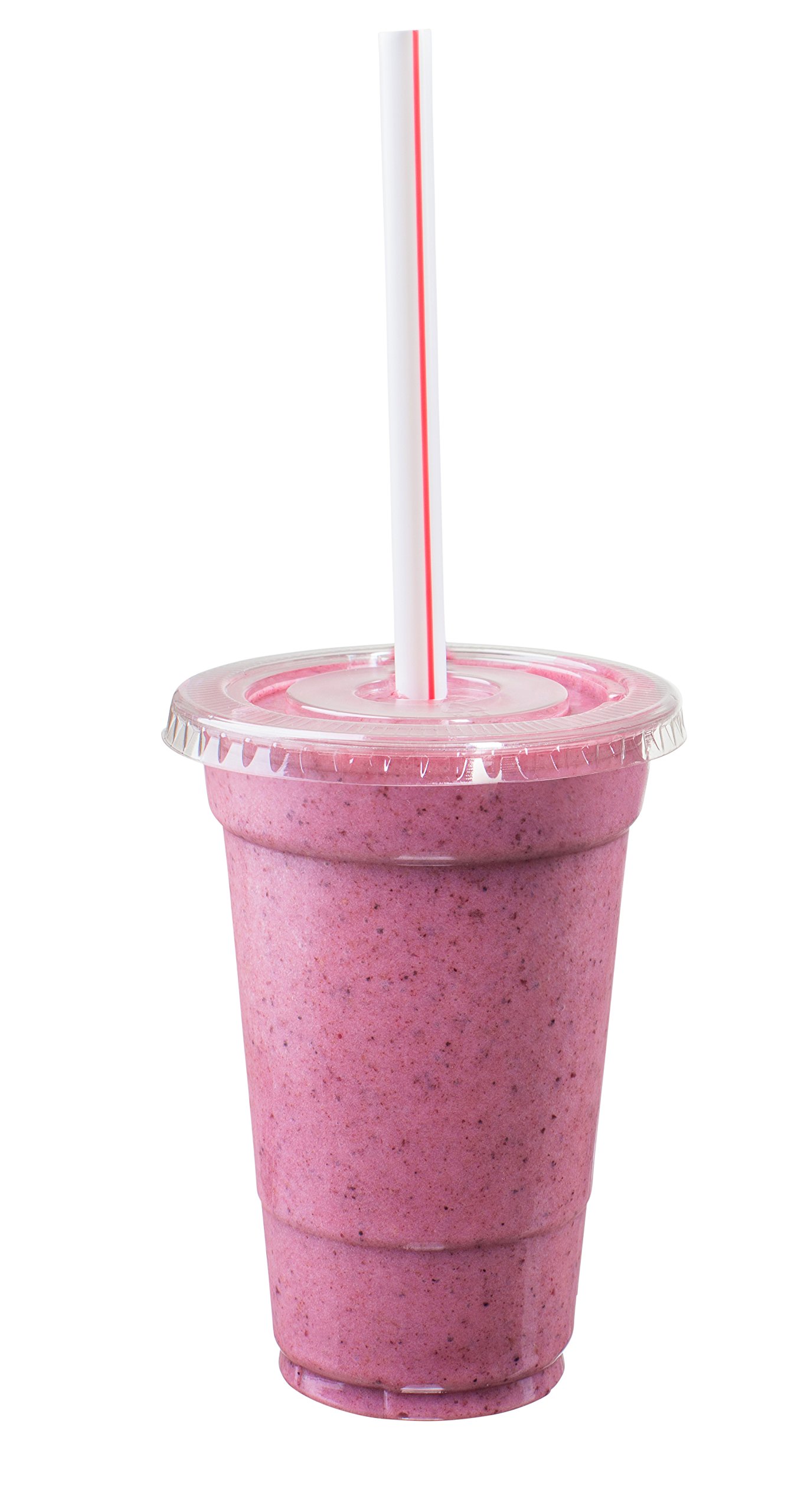 Crystalware Plastic Giant (Jumbo) Straws Individually Wrapped 10-1/4", 300 per Box (Red,White, 8 1/4" 300 Box)