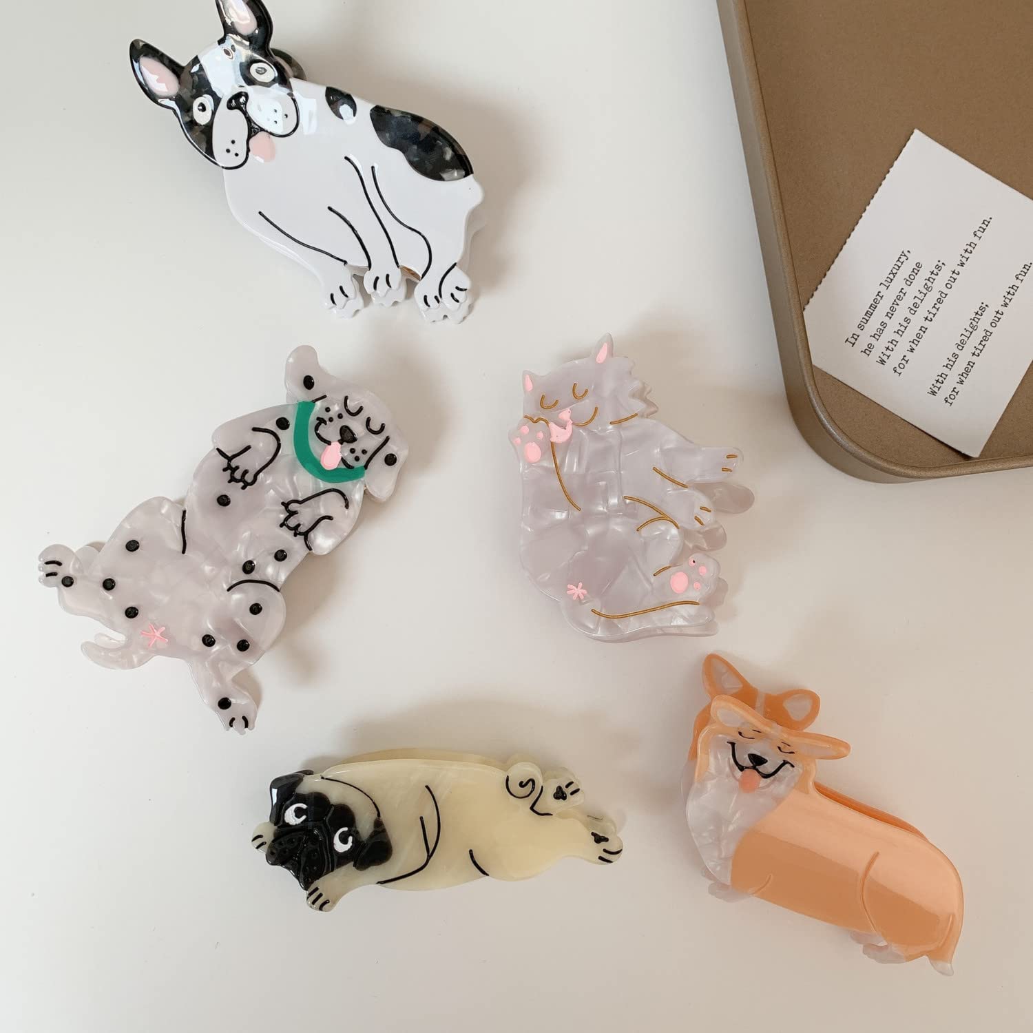 Dachshund Dog Hair Clips,Small Claw Clips for Girls,Acetate Hair Clips for Women,S10