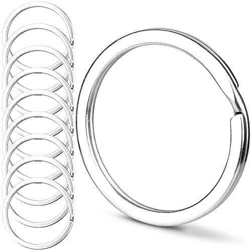 Crest Stainless Steel Key Rings - 10 Pcs - ~1.25inch, 32mm Surgical - Marine Grade SS316 Round Split Key Rings for Keychains - Surgical - Marine Grade Stainless Steel Keychain