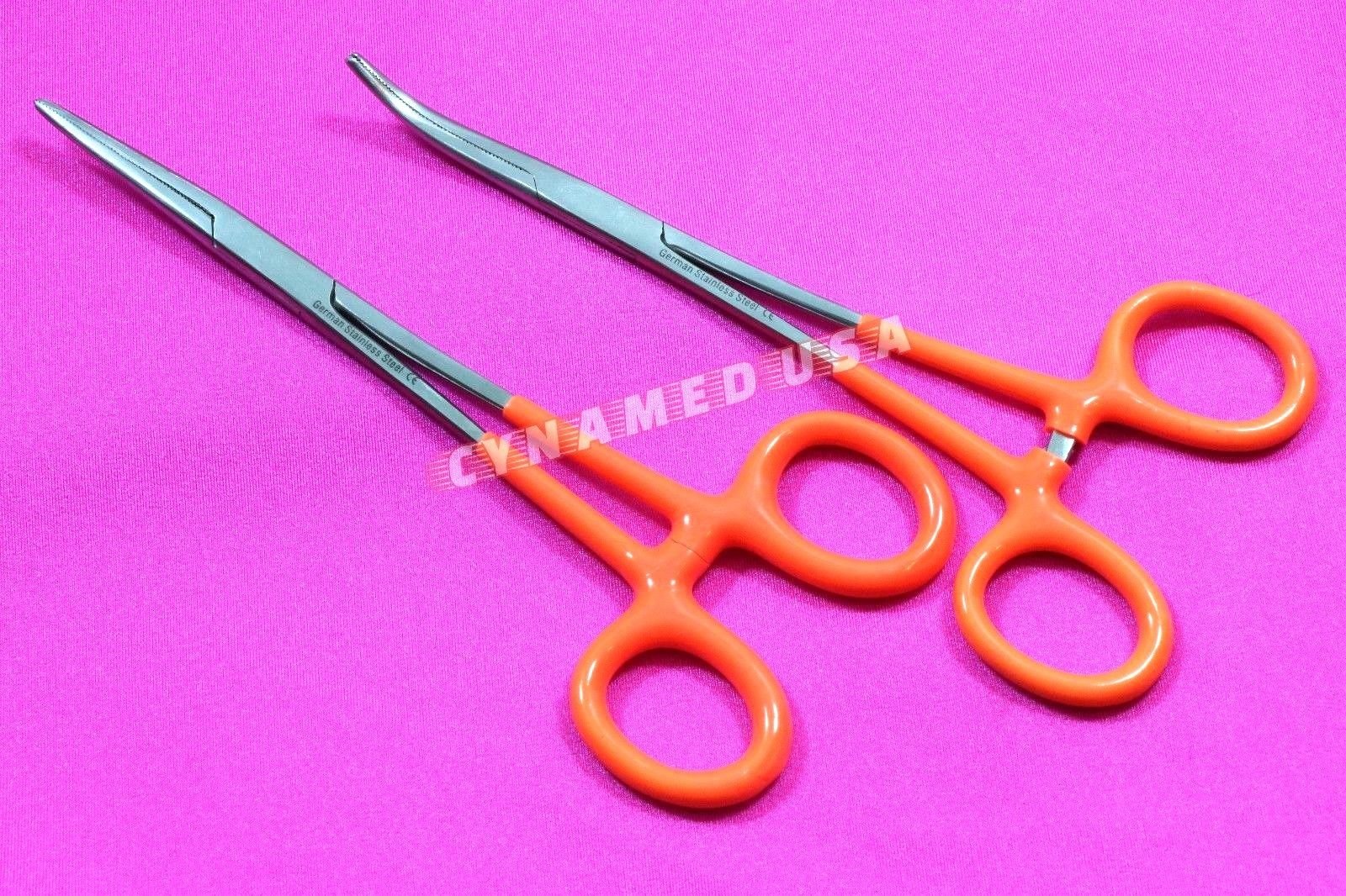 German Stainless 6.25" Pean Locking Hemostat Forceps (Straight + Curved) Cynamed Brand …