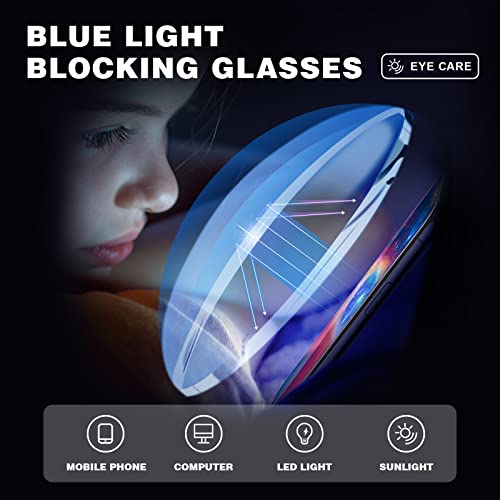 konqkin Blue-Light-Glasses for Women Men - Cat Eye Frame Fashion Anti Eyestrain Eyeglasses Computer Gaming Glasses Clear Lens