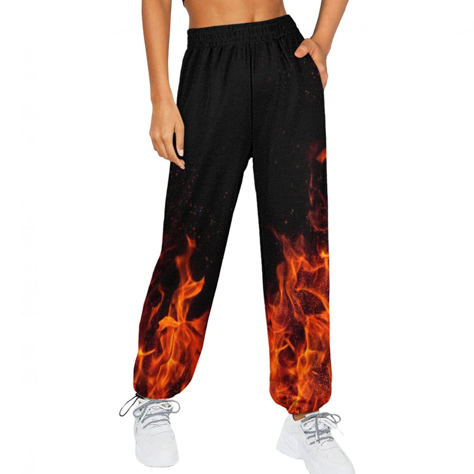 Cinch Bottom Sweatpants for Women High Waisted Fleece Lined Athletic Joggers Plus Size Soft Sweat Pant with Pocket A-red