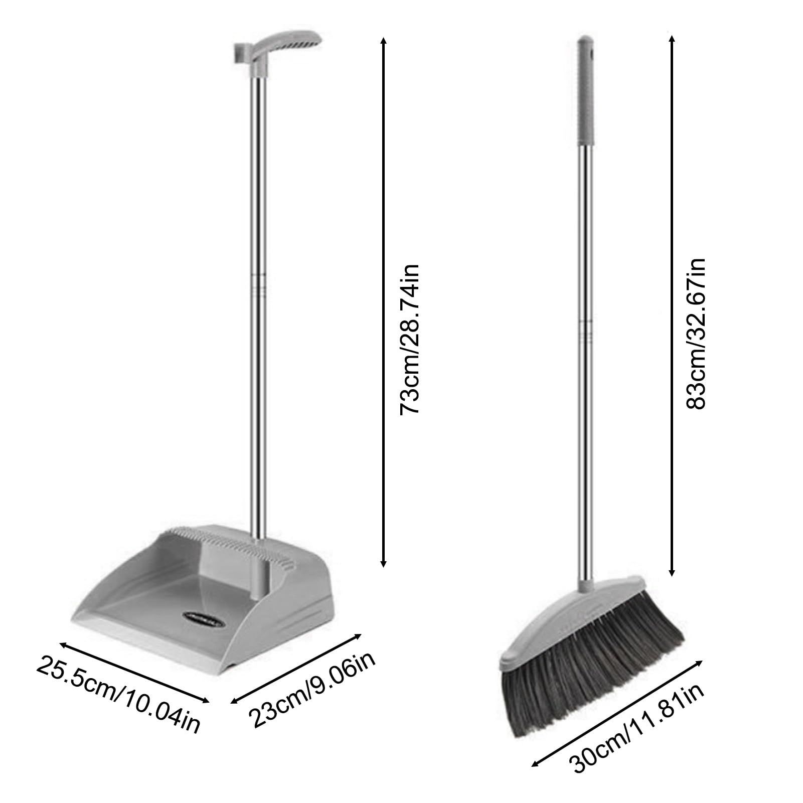 Broom Dustpan Comb Set, Broom and Dustpan Set, Long Handle Broom with Standing Dustpan Broom with Dustpan Upright Standing Dustpan Combo and broom set