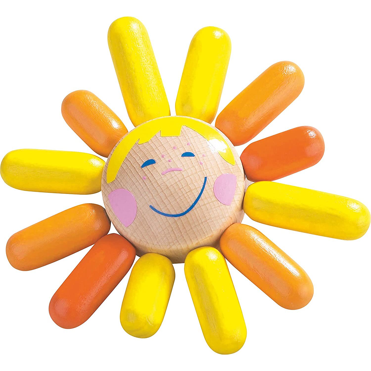 HABA Sunni Wooden Grasping and Clutching Baby Toy Wood Sunshine Teether(Made in Germany)