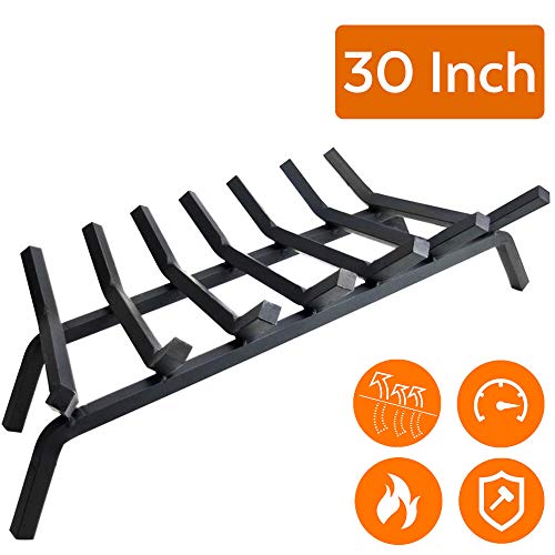 INNFINEST Fireplace Log Grate 27 inch 6 Bar Fire Grates Heavy Duty 3/4” Wide Solid Steel Indoor Chimney Hearth Outdoor Fire Place Kindling Tool Pit Wrought Iron Wood Stove Firewood Burning Rack Holder