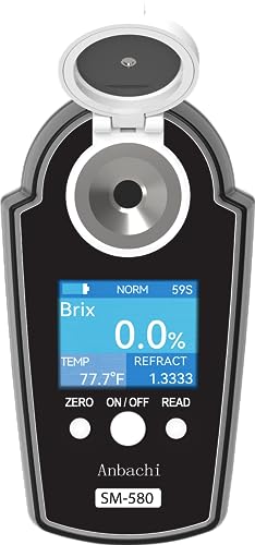 Digital Refractometer Digital BRIX Tester Sugar Meter Ideal for Drinking Water Beverage Kombucha Orchard Fruit Juice Carbohydrate Content High Accuracy Portable Refractive Index Tester 0-58%