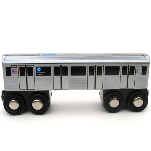 MUNI PALS Munipals New York City Subway Wooden Railway (B Division) C Train/8 Avenue LocalβChild Safe and Tested Wood Toy Train