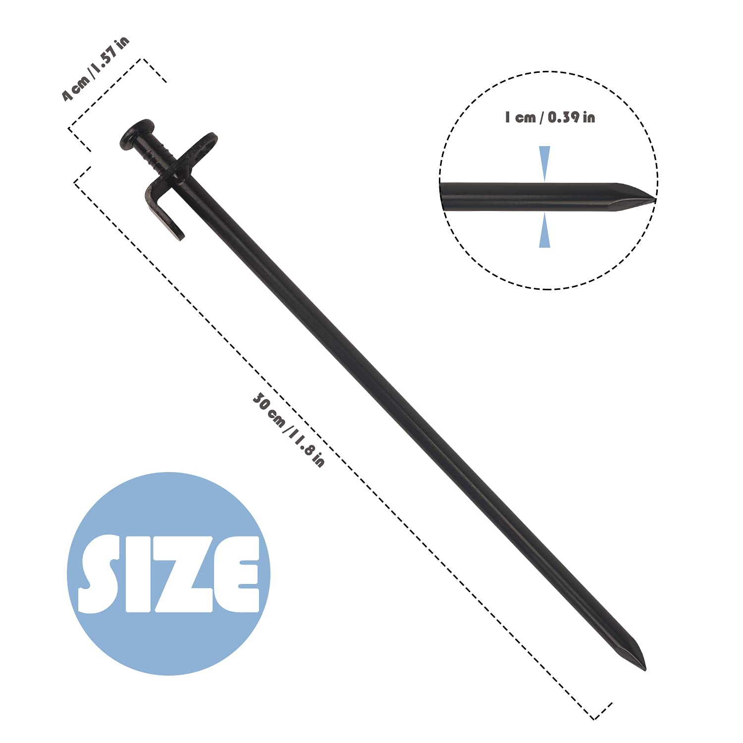 Camping Essentials 4 pcs Tent Stakes Heavy Duty 12 inch Tent Spikes for CampingF