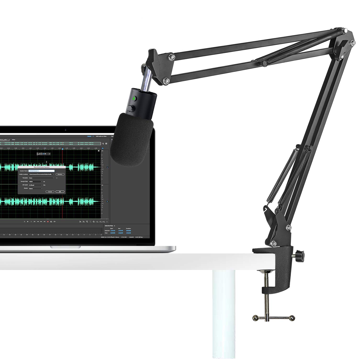 Razer Seiren X Boom Arm with Pop Filter - Mic Stand with Foam Cover Windscreen for Razer Seiren X Streaming Microphone by YOUSHARES